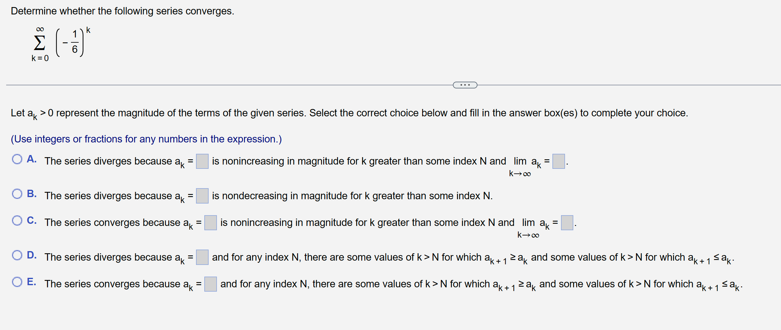 Solved Determine whether the following series | Chegg.com