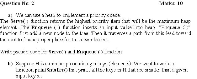 Solved We can use a heap to implement a priority queue. The | Chegg.com