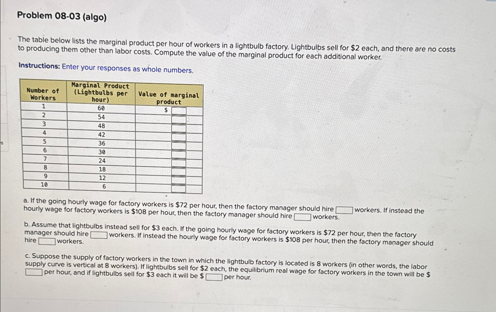 Solved Problem 08-03 (algo)The table below lists the | Chegg.com