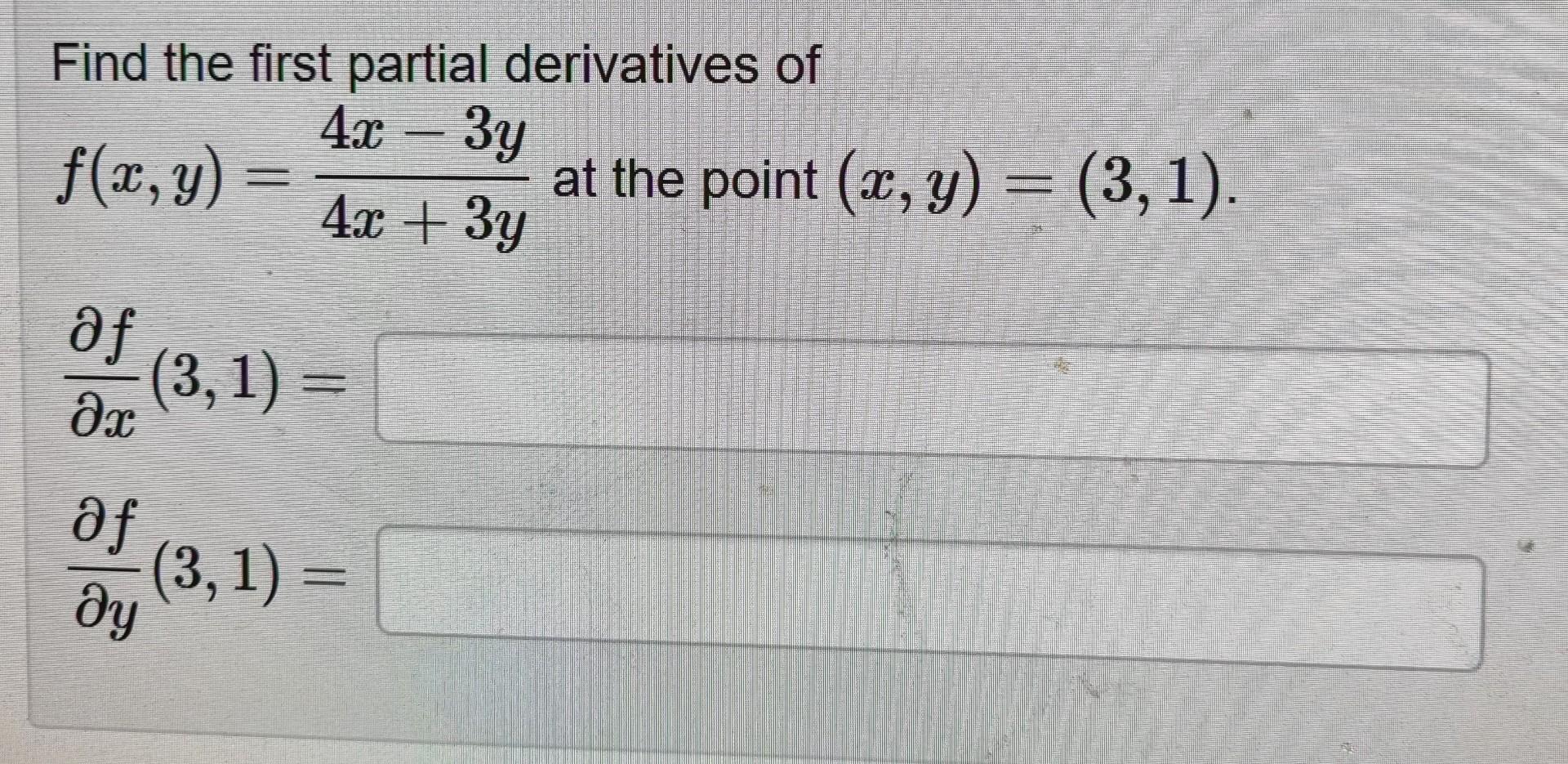 Solved Find the first partial derivatives of | Chegg.com