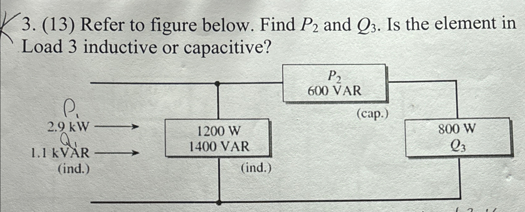 Solved (13) ﻿Refer to figure below. Find P2 ﻿and Q3. ﻿Is the | Chegg.com