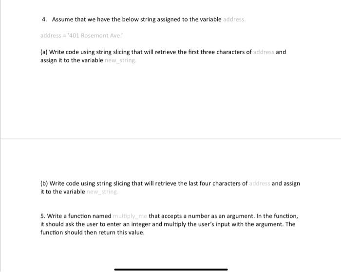 Solved 4. Assume that we have the below string assigned to | Chegg.com