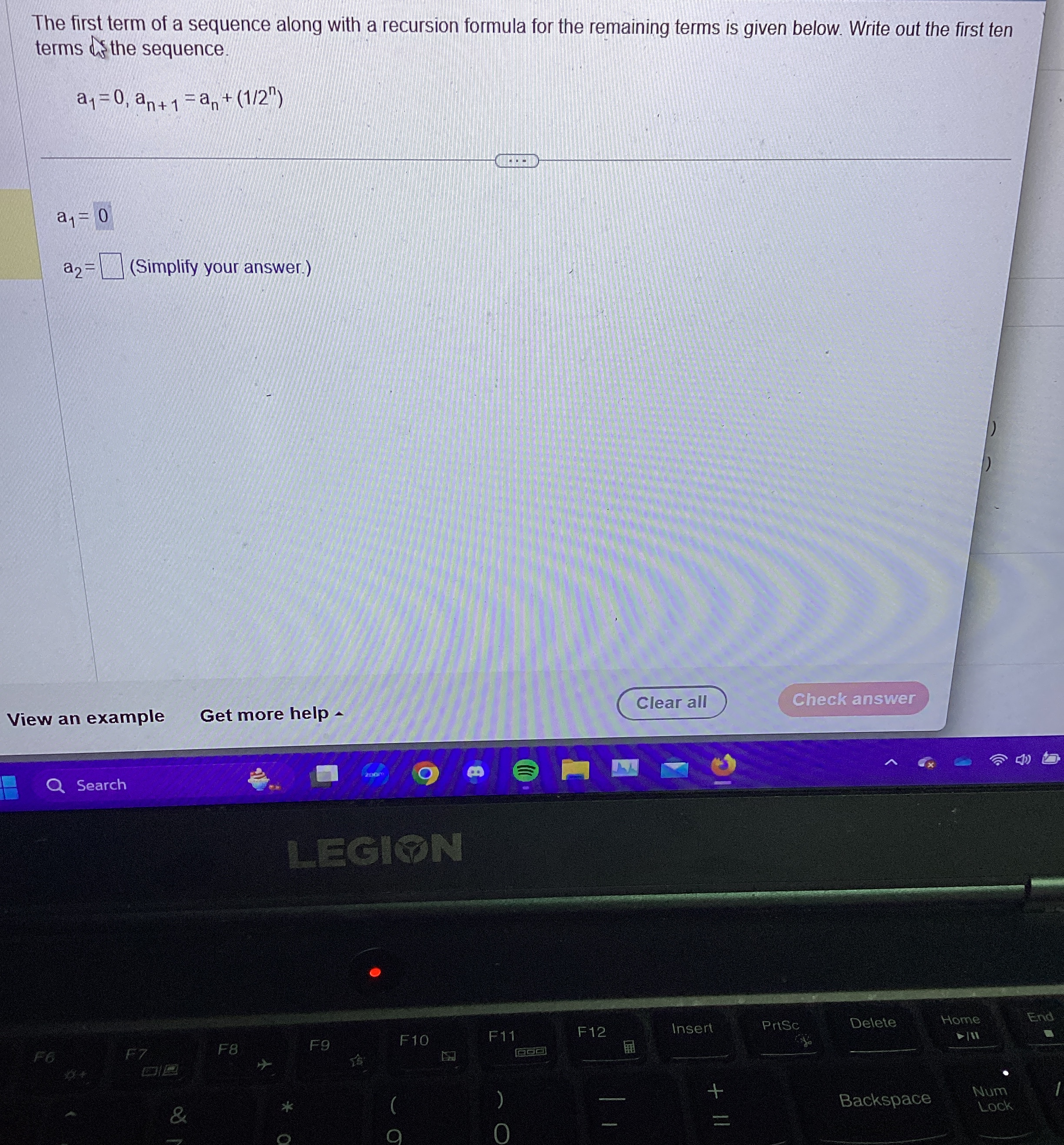 Solved The first term of a sequence along with a recursion | Chegg.com