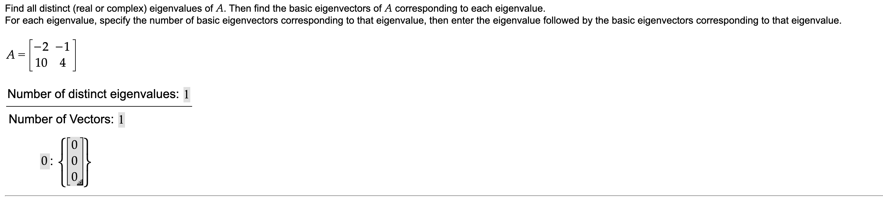 Find all distinct (real or complex) ﻿eigenvalues of | Chegg.com