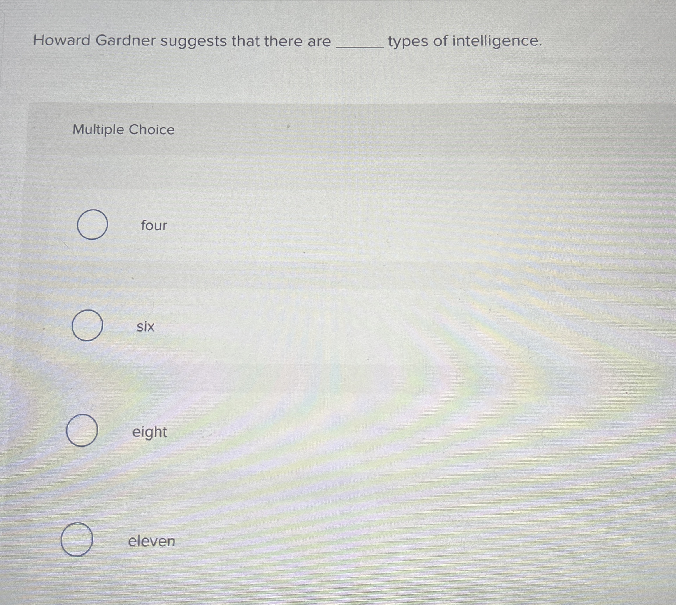 Solved types of intelligence.Multiple | Chegg.com