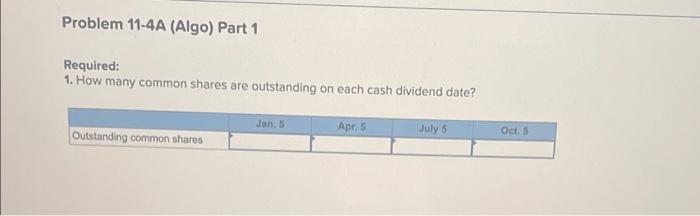 Solved Required information Problem 11-4A (Algo) Analyzing | Chegg.com