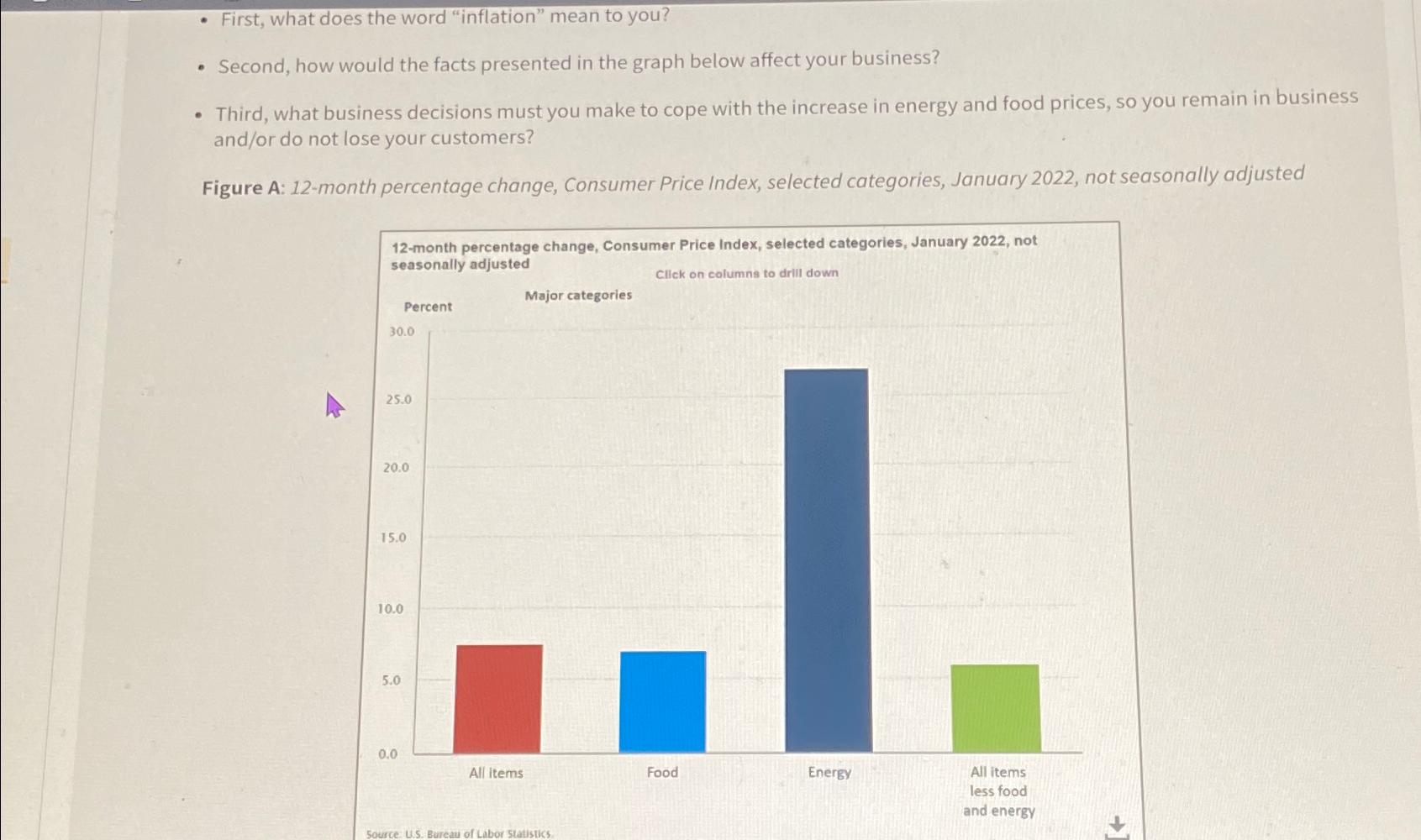 Solved First, what does the word "inflation" mean to | Chegg.com