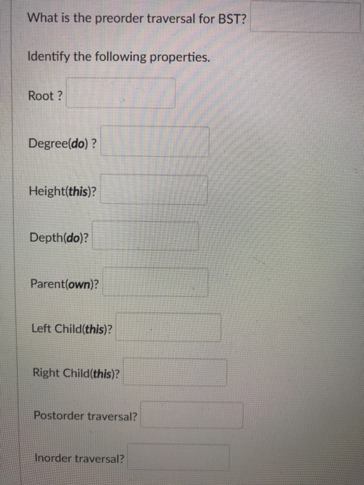 Solved Create a BST by performing the following operations: | Chegg.com