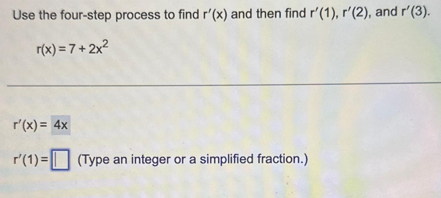 Solved Use the four-step process to find r'(x) ﻿and then | Chegg.com