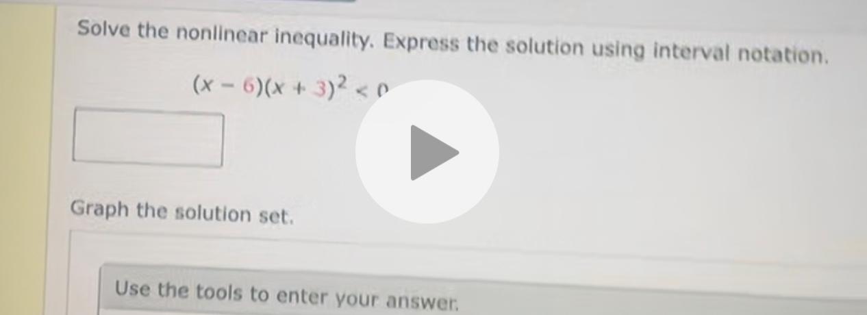 Solved Solve the nonlinear inequality. Express the solution | Chegg.com