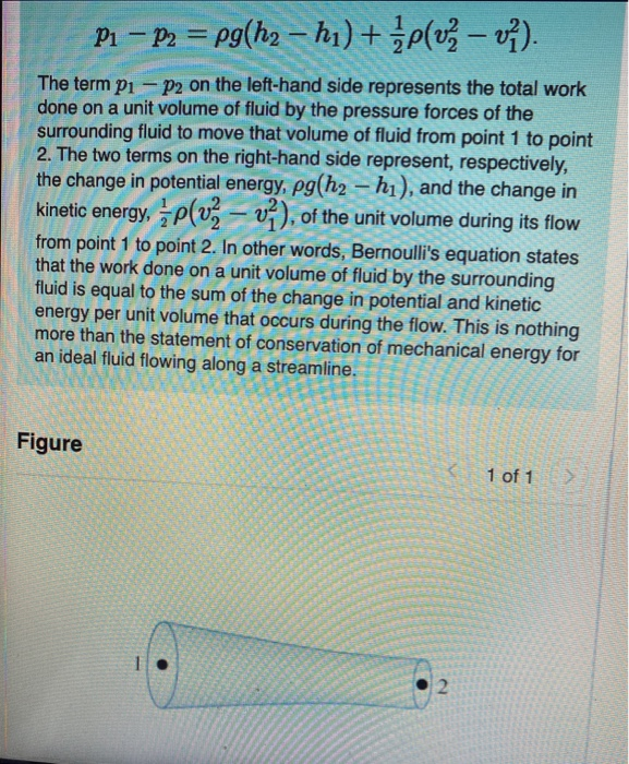 Solved Bernoulli's equation is a simple relation that can | Chegg.com