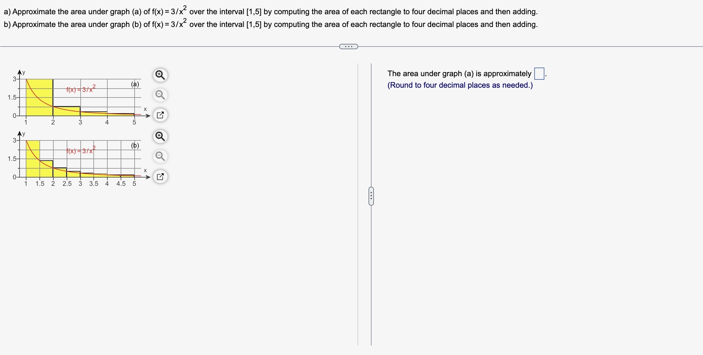 Solved a) ﻿Approximate the area under graph (a) ﻿of f(x)=3x2 | Chegg.com