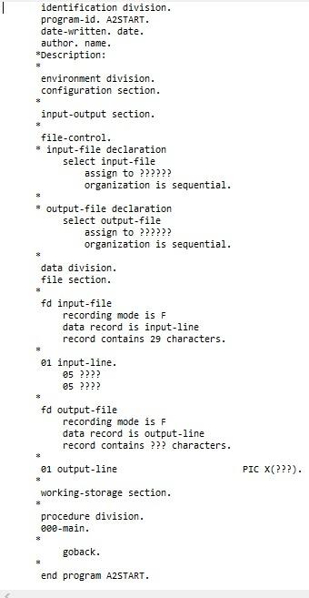 Solved identification division.program-id. | Chegg.com