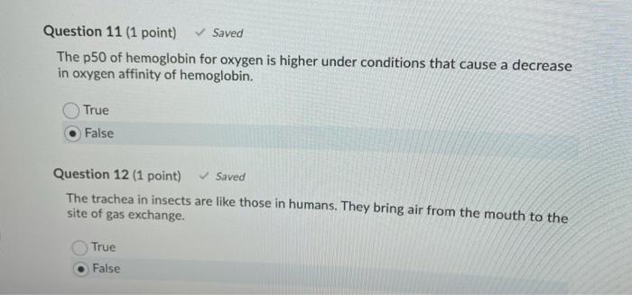 Solved Question 11 (1 point) Saved The p50 of hemoglobin | Chegg.com