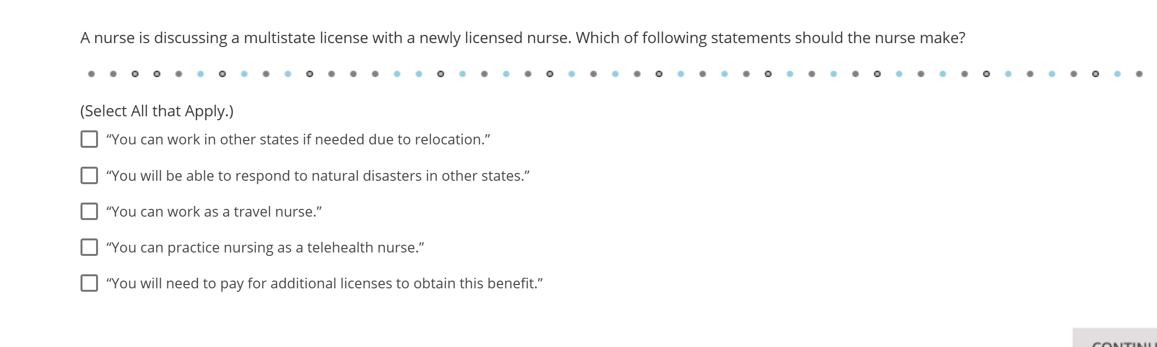 Solved A nurse is discussing a multistate license with a | Chegg.com