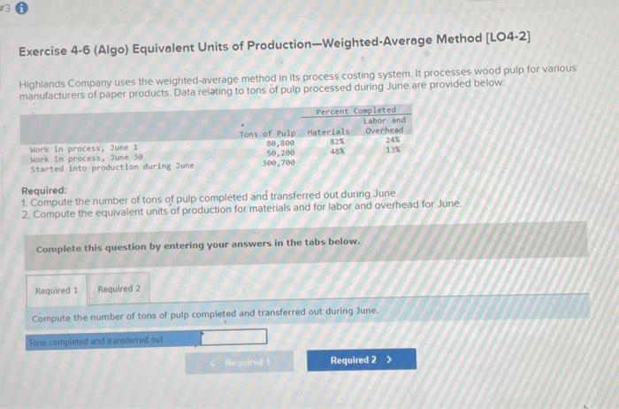 Solved Exercise 4-6 (Algo) Equivalent Units of | Chegg.com