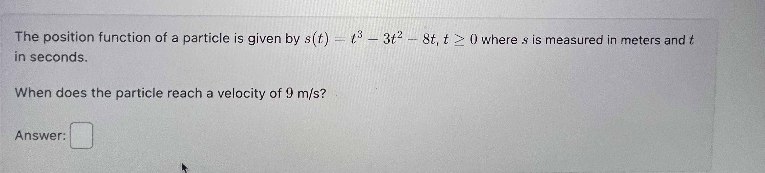 Solved The position function of a particle is given by | Chegg.com