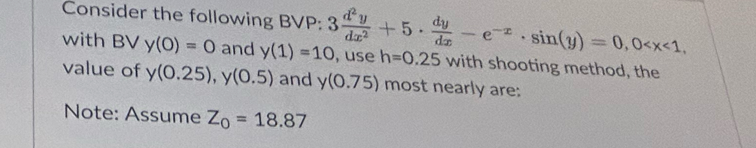 Solved Consider the following BVP: | Chegg.com