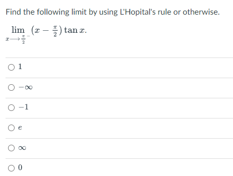 Solved Find the following limit by using L'Hopital's rule or | Chegg.com