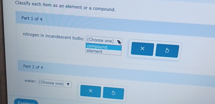 Solved Classify each item as an element or a compound.Part 1 | Chegg.com