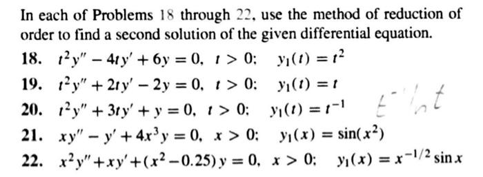 Solved In each of Problems 18 through 22, use the method of | Chegg.com
