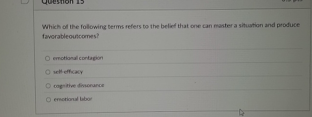 Solved Which of the following terms refers to the belief | Chegg.com