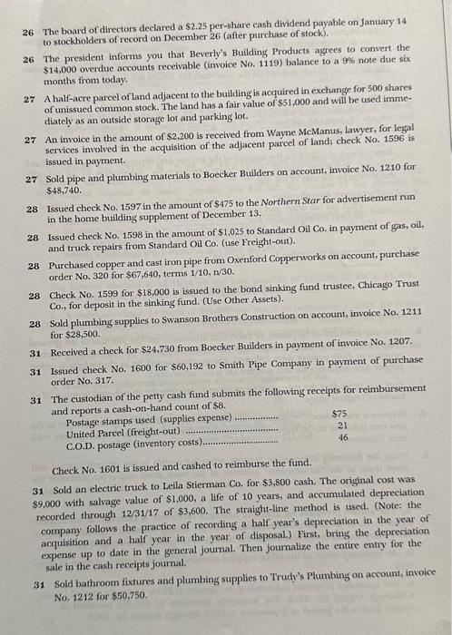 Solved December 3 Received a check in the amount of $23,569 | Chegg.com