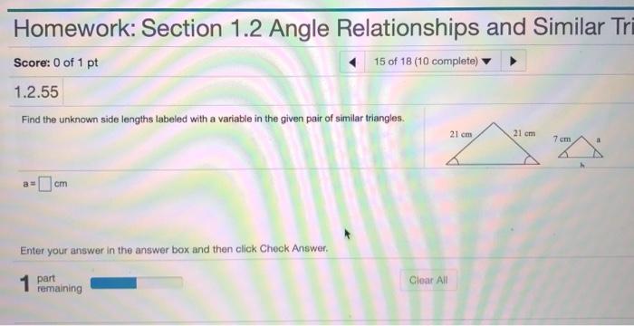 Solved Homework: Section 1.2 Angle Relationships and Similar | Chegg.com