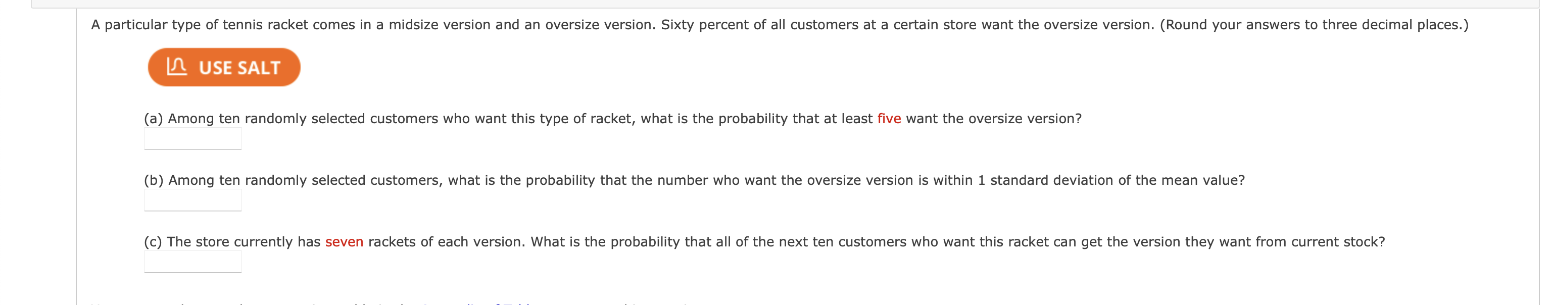 Solved A particular type of tennis racket comes in a midsize | Chegg.com