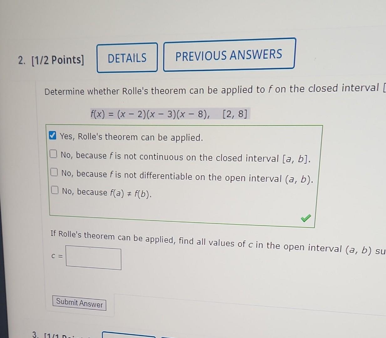 Solved Determine whether Rolle's theorem can be applied to f | Chegg.com