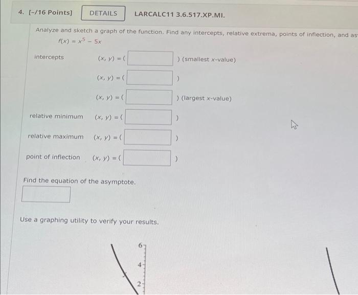 Solved Analyze and sketch a graph of the function. Find any | Chegg.com