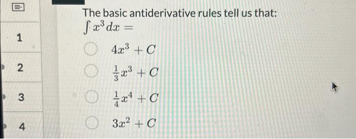 Solved The basic antiderivative rules tell us that: | Chegg.com