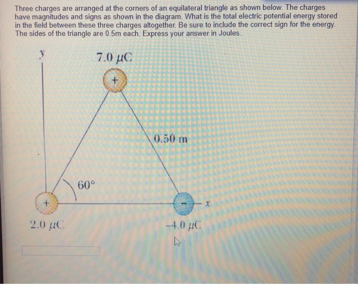 Solved Three Charges Are Arranged At The Corners Of An Chegg Solved Three Charges Are Arranged At The Corners Of An Chegg