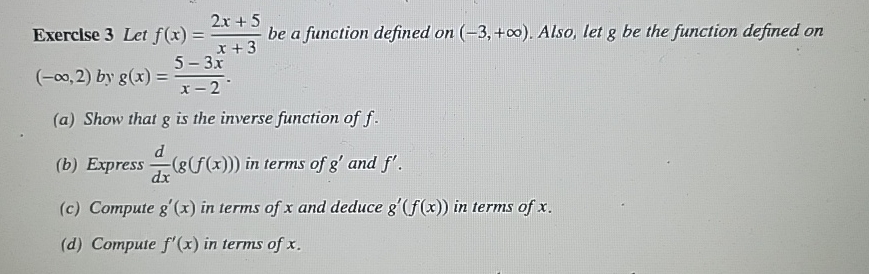 Solved Exercise 3 ﻿Let f(x)=2x+5x+3 ﻿be a function defined | Chegg.com
