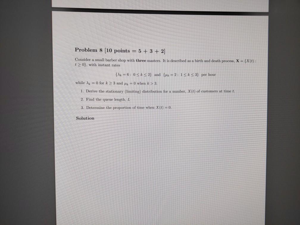 Problem 8 (10 points = 5 + 3 + 2] Consider a small | Chegg.com