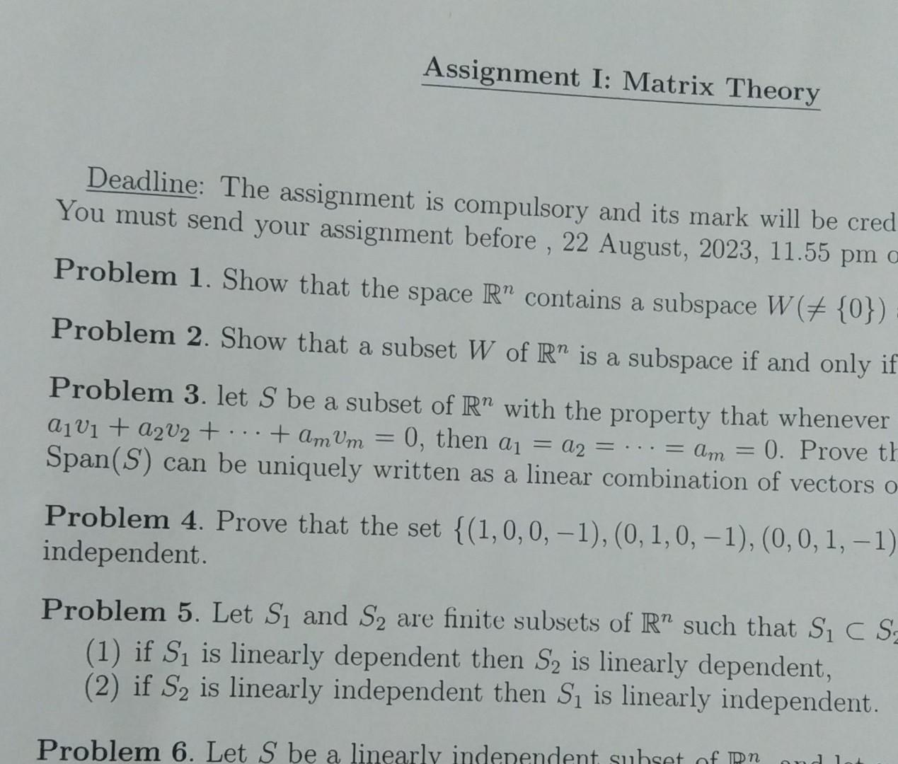 Deadline: The assignment is compulsory and its mark | Chegg.com