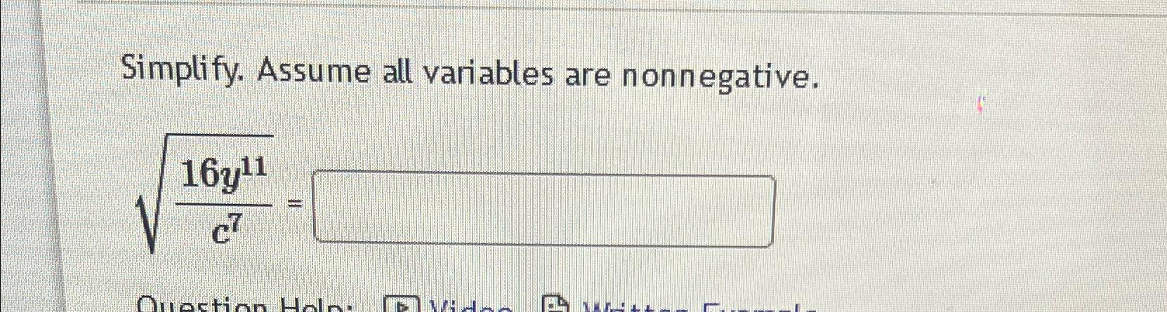 Solved Simplify. Assume all variables are | Chegg.com