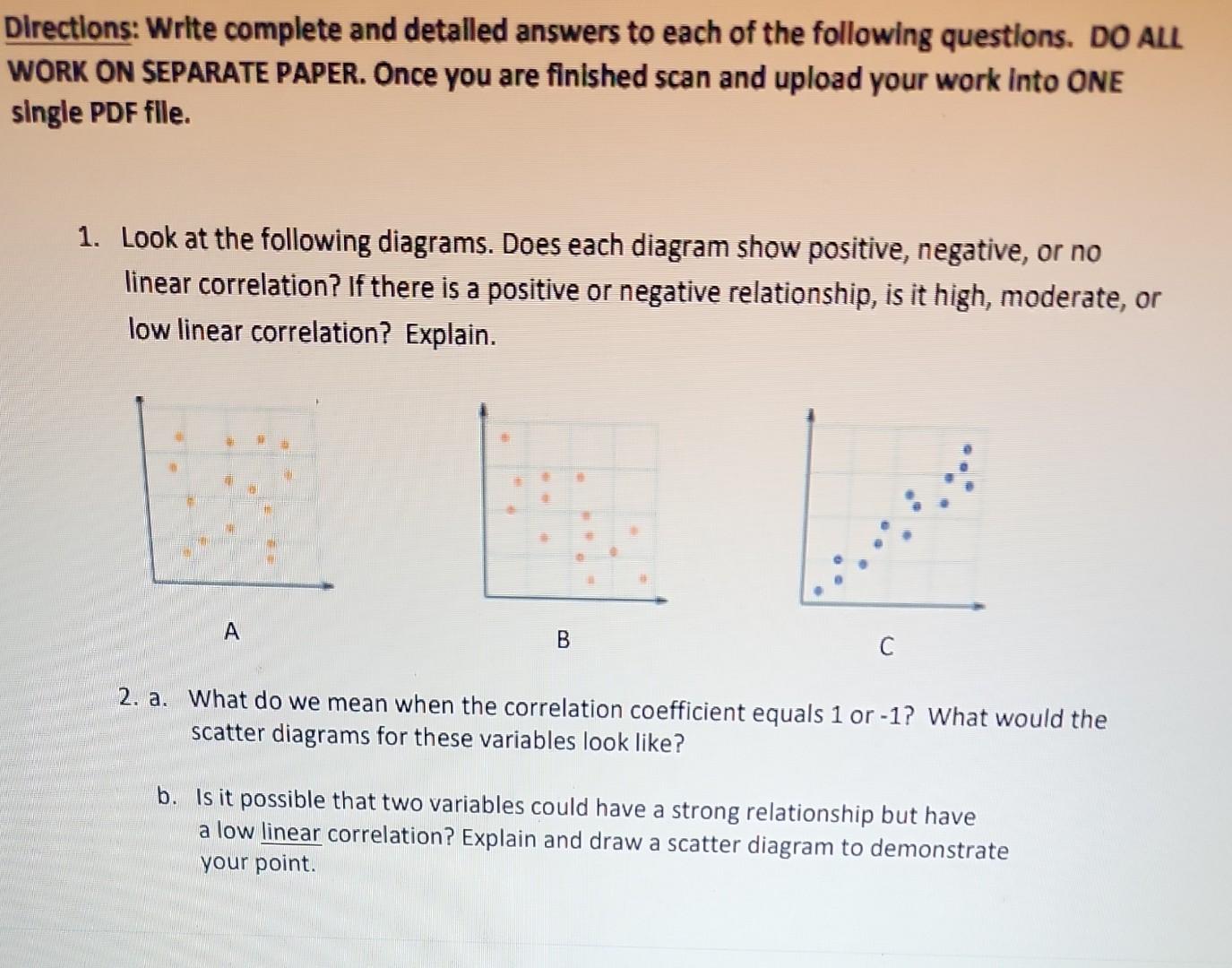 Solved Directions: Write complete and detalled answers to | Chegg.com