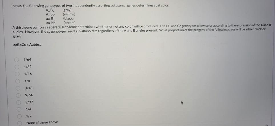 Solved In rats, the following genotypes of two independently | Chegg.com