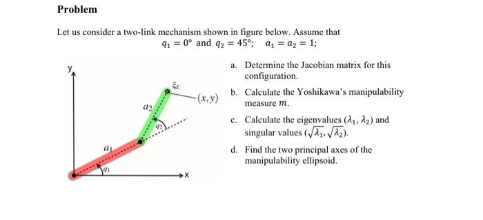 Solved Let us consider a two-link mechanism shown in figure | Chegg.com