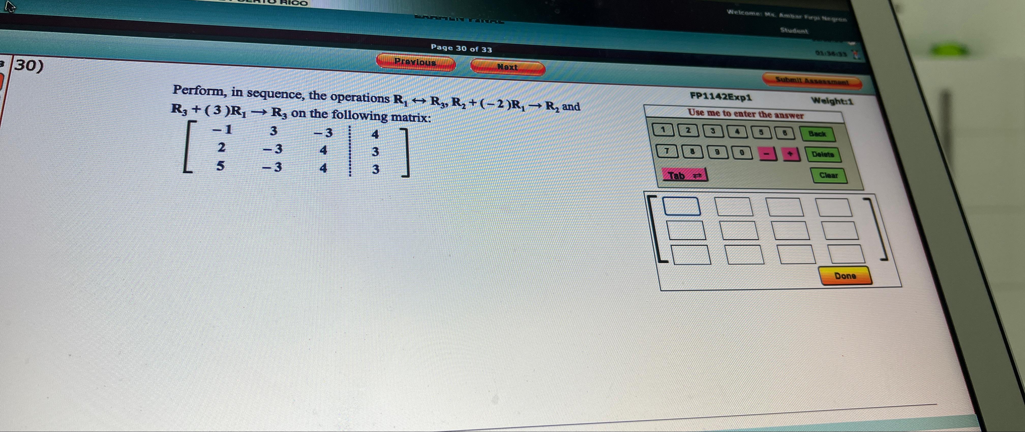 Solved Perform, in sequence, the operations | Chegg.com