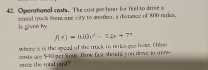 Solved Operational costs. The cost per hour for fuel to | Chegg.com