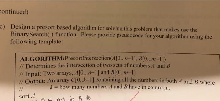 Solved Algorithm Binarysearcha 0n−1∣n 11 Implements