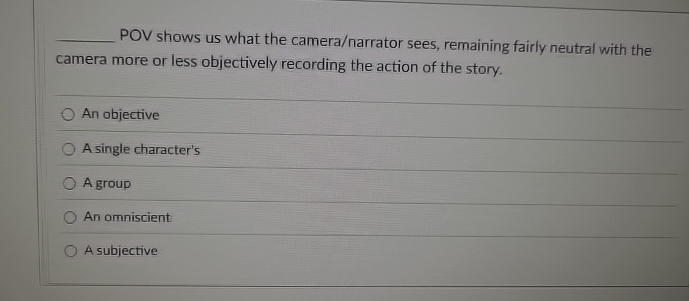 High Quality SOLUTION ﻿POV shows us what the camera/narrator sees ...
