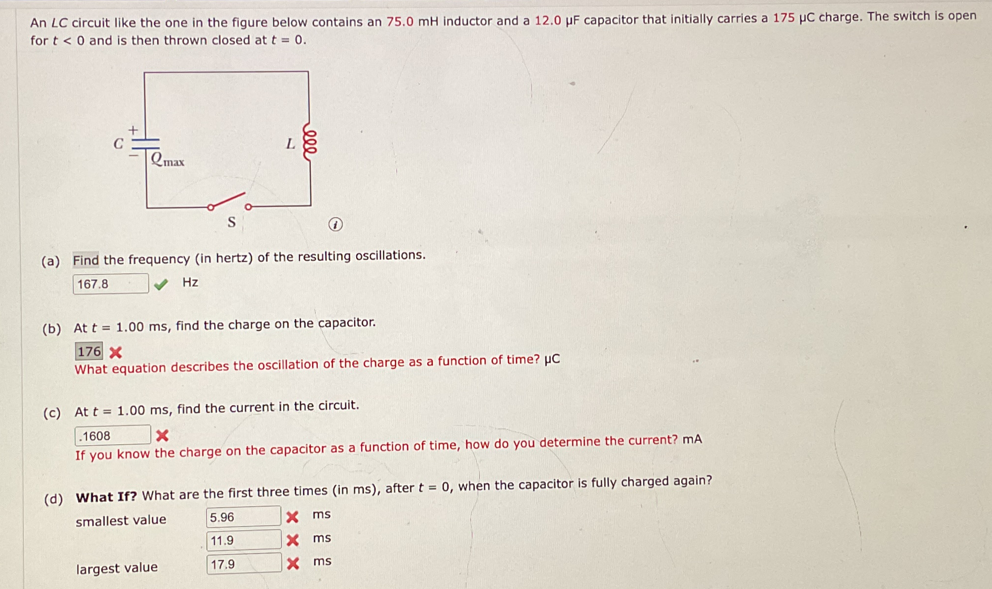 Solved An LC ﻿circuit like the one in the figure below | Chegg.com