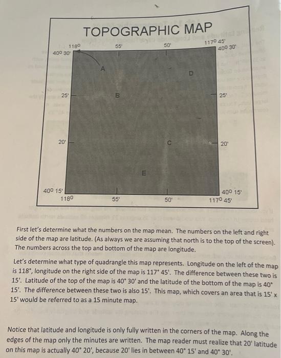 Solved First let's determine what the numbers on the map | Chegg.com
