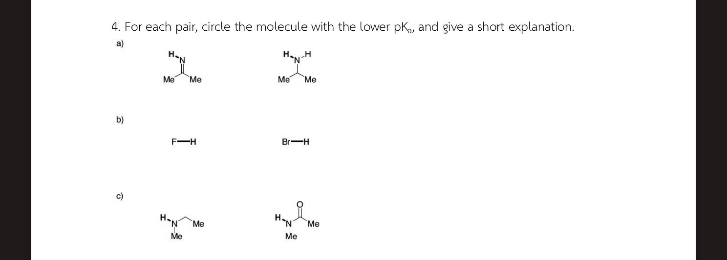 Solved For each pair, circle the molecule with the lower | Chegg.com