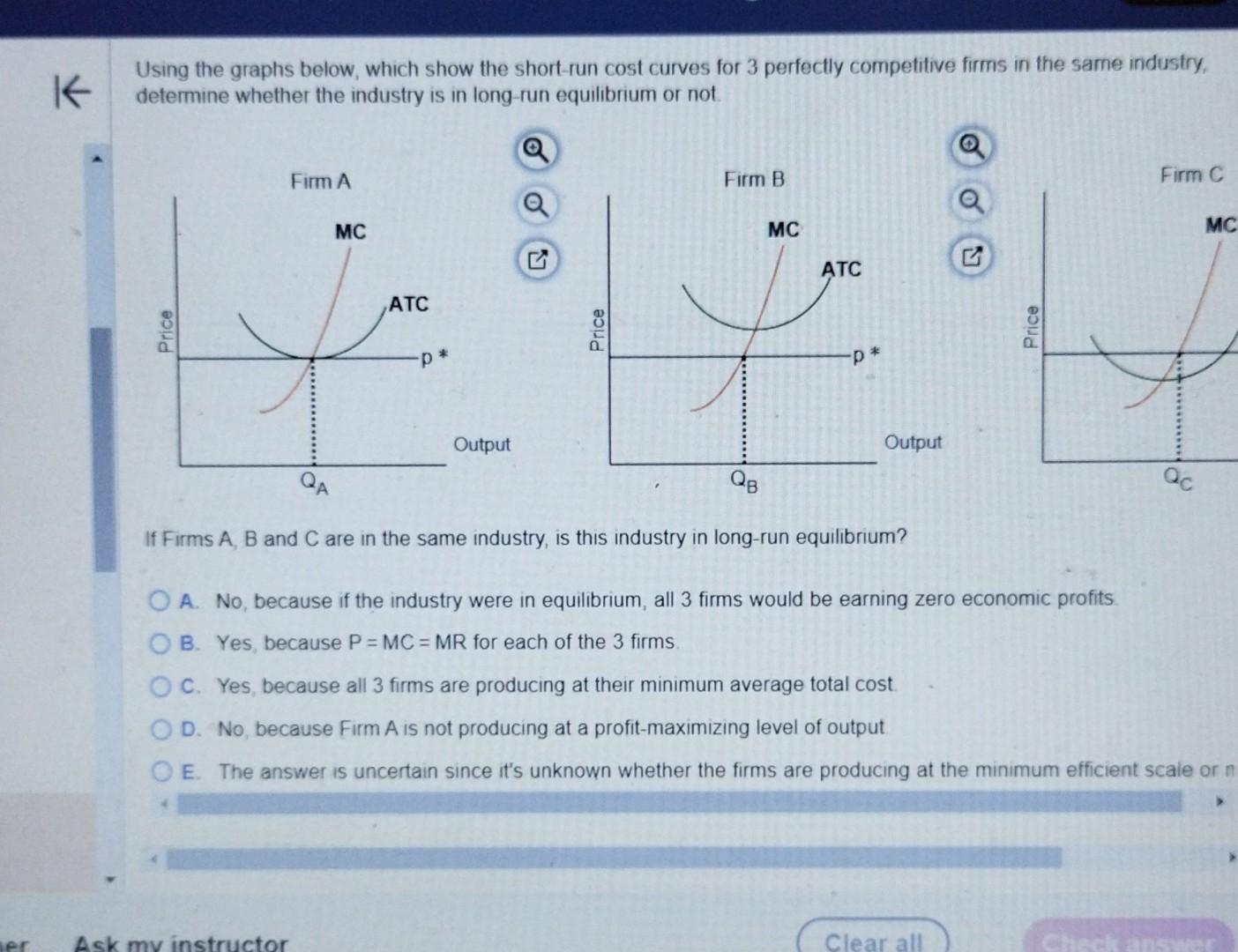 Solved Using the graphs below, which show the short-run cost | Chegg.com