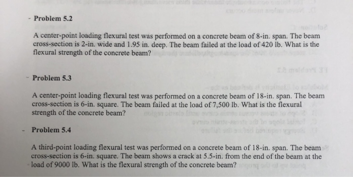 Solved - Problem 5.2 A center-point loading flexural test | Chegg.com