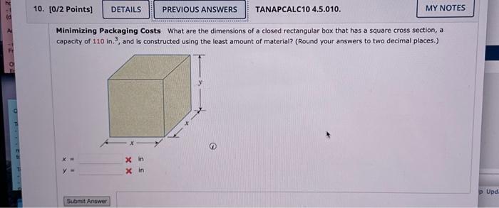 Solved What are the dimensions of a closed rectangular box | Chegg.com